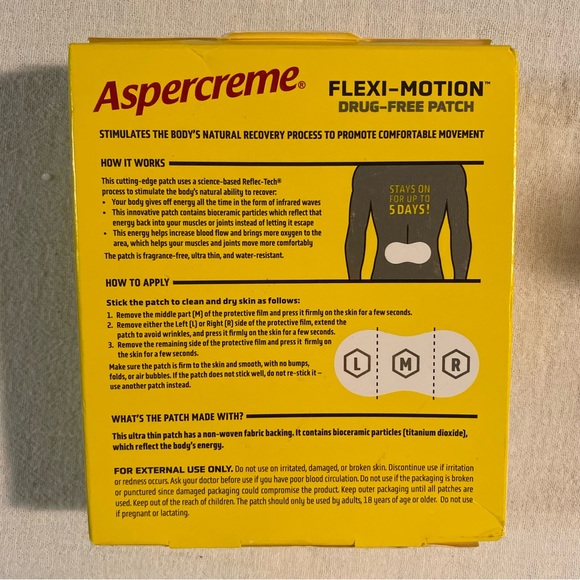 Aspercreme | Other | Aspercreme Fleximotion Drug Free Patch 3 Back ...